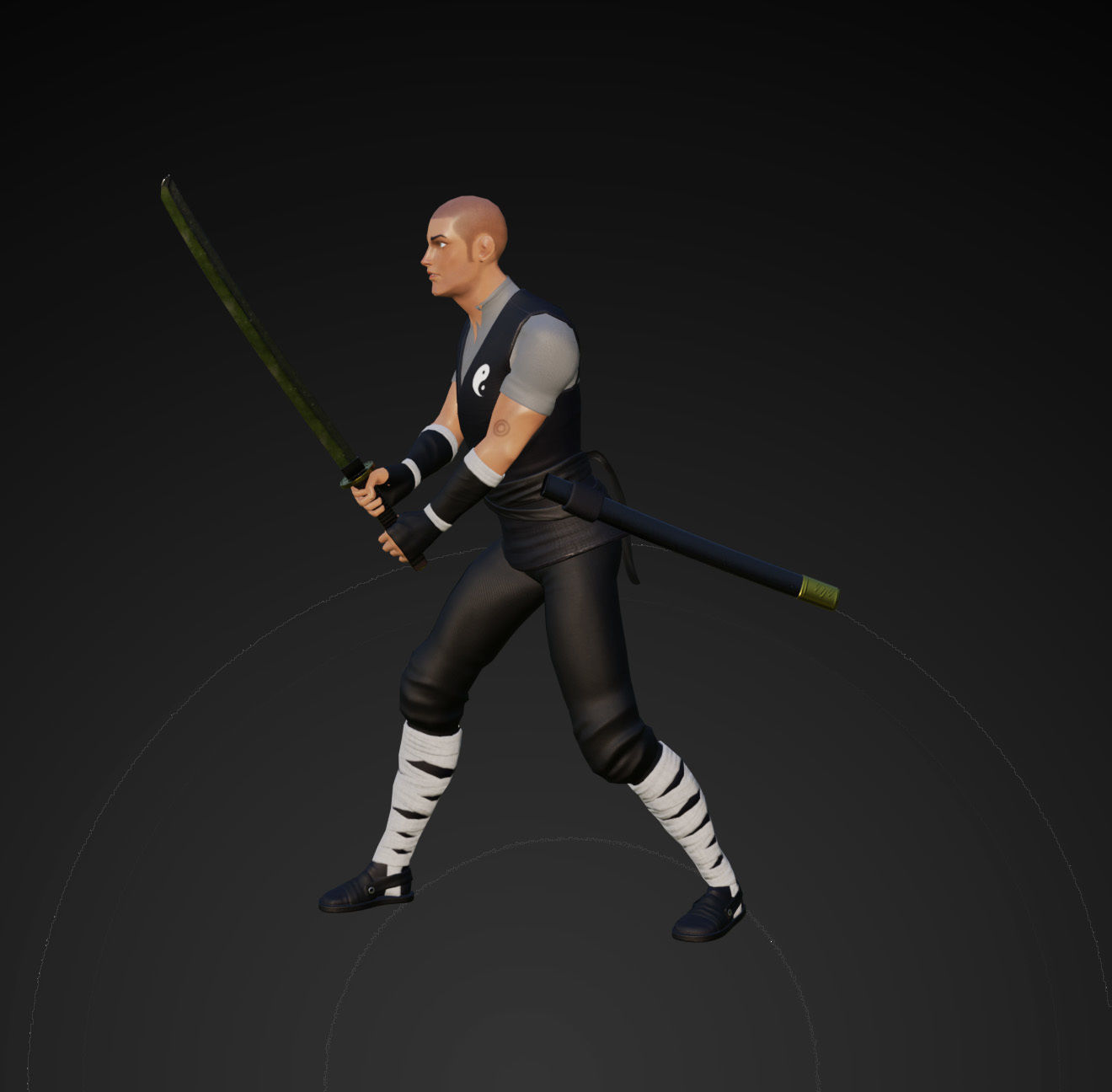 Samurai monk - PBR Low Poly Character free VR / AR / low-poly 3D model rigged | CGTrader