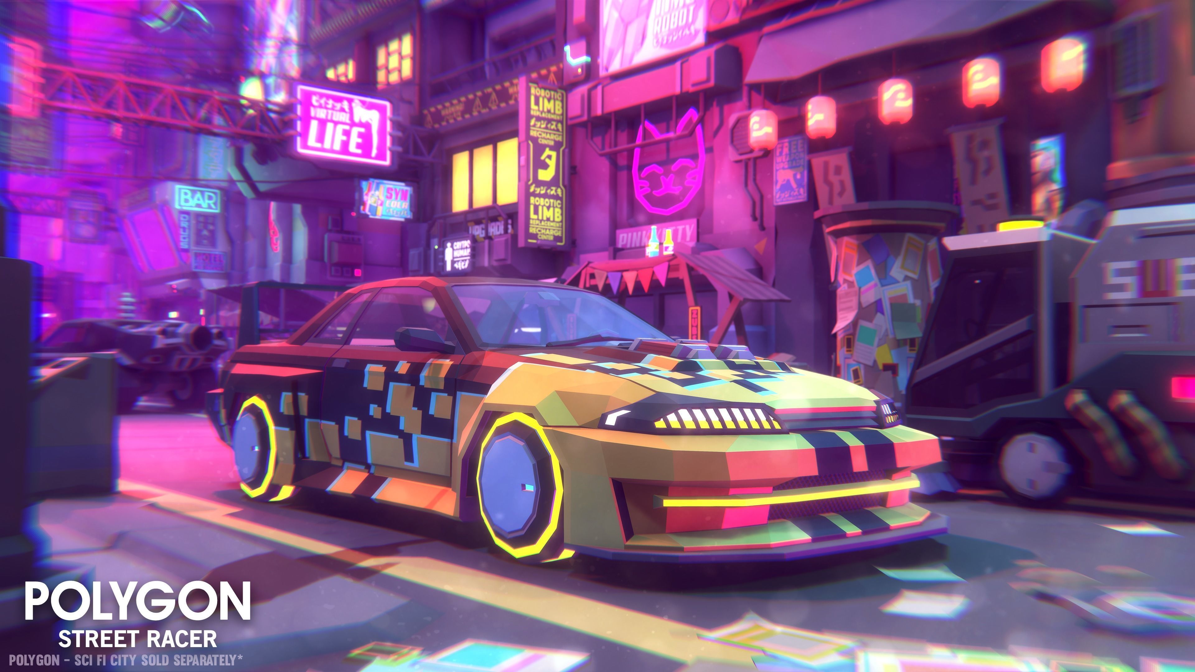 3D model POLYGON - Street Racer VR / AR / low-poly | CGTrader