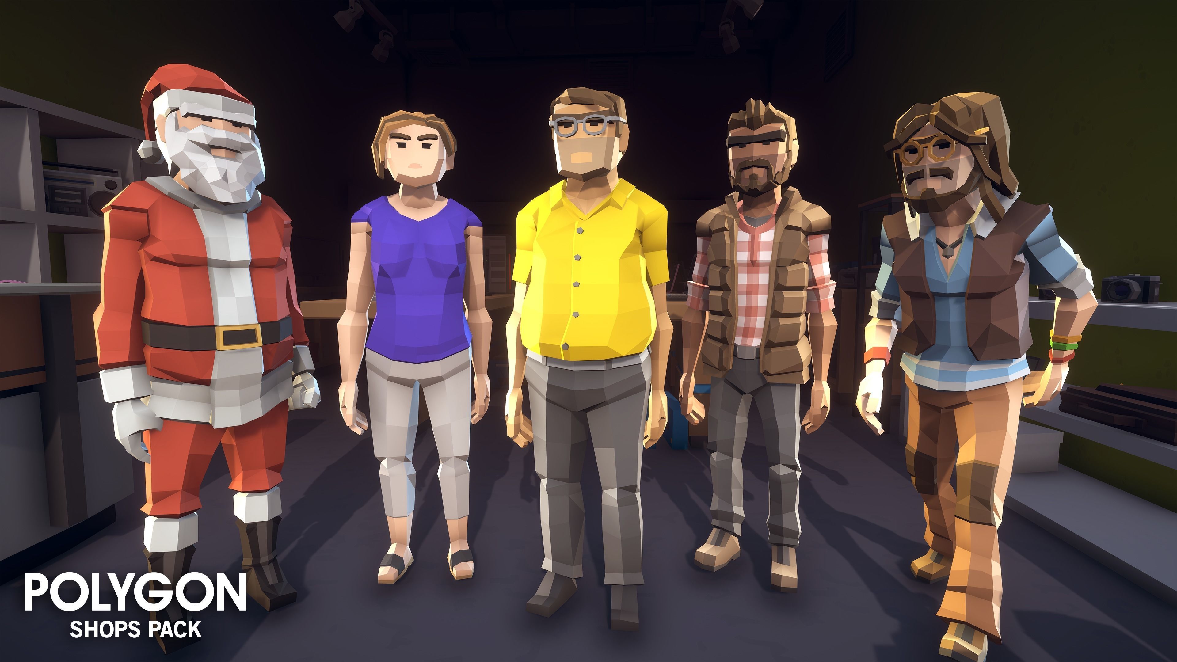 3D model POLYGON - Shops Pack VR / AR / low-poly | CGTrader