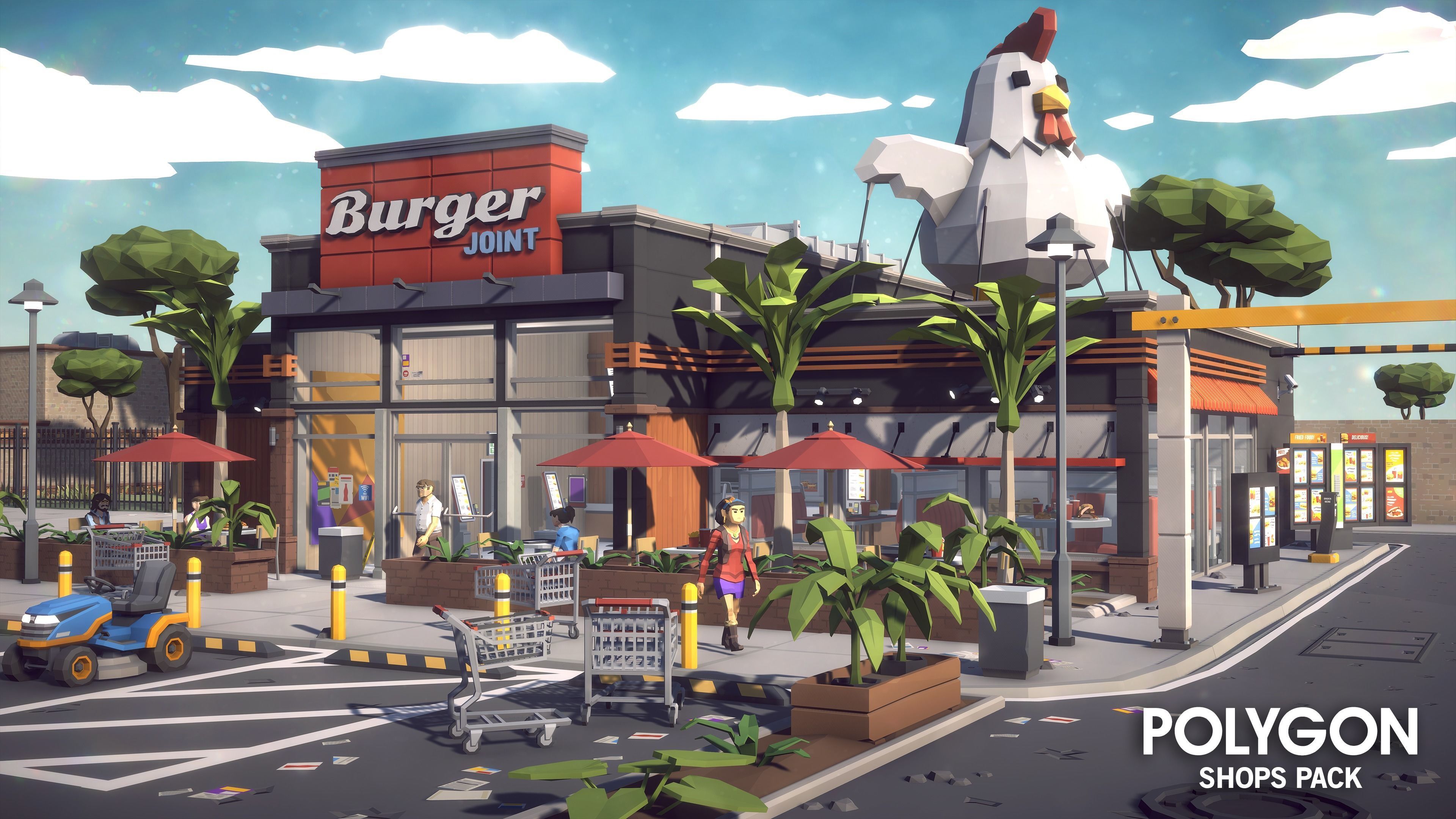 3D model POLYGON - Shops Pack VR / AR / low-poly | CGTrader