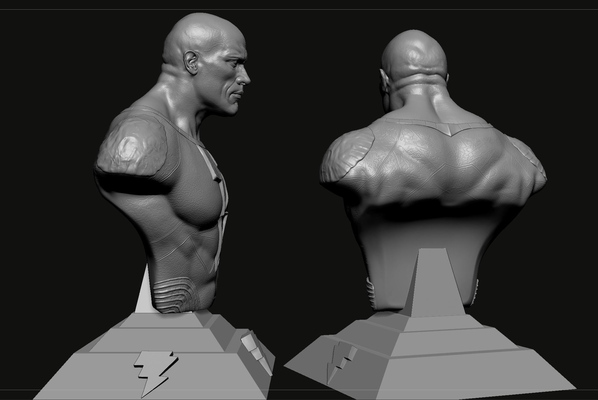 Black Adam- Dwayne Johnson Bust 3D model 3D printable | CGTrader