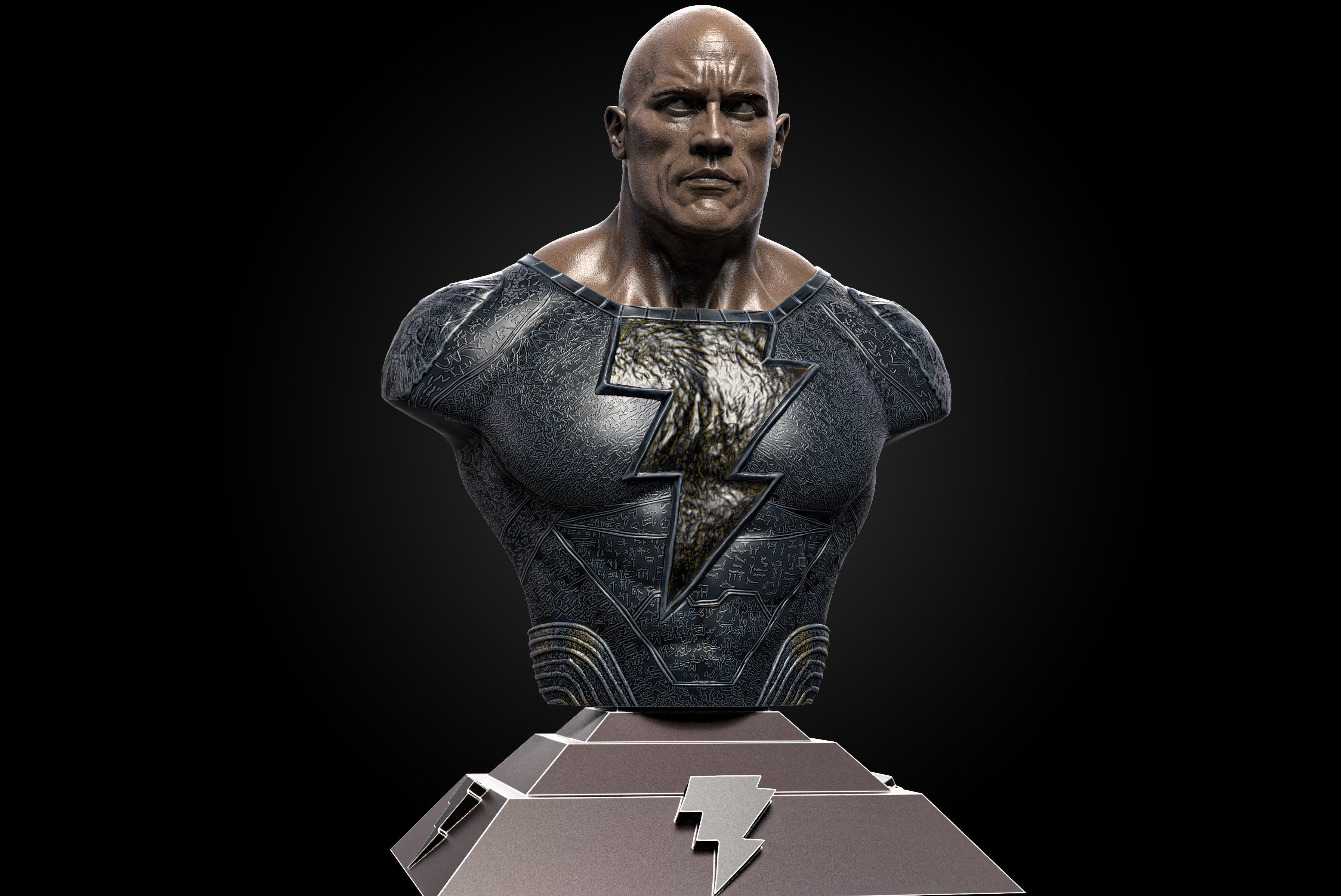 Black Adam- Dwayne Johnson Bust 3D model 3D printable | CGTrader