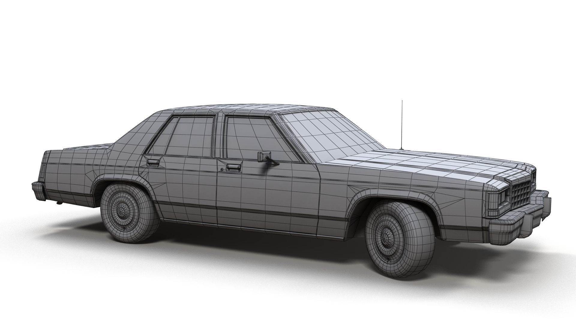 3D model 80s Sedan VR / AR / low-poly | CGTrader