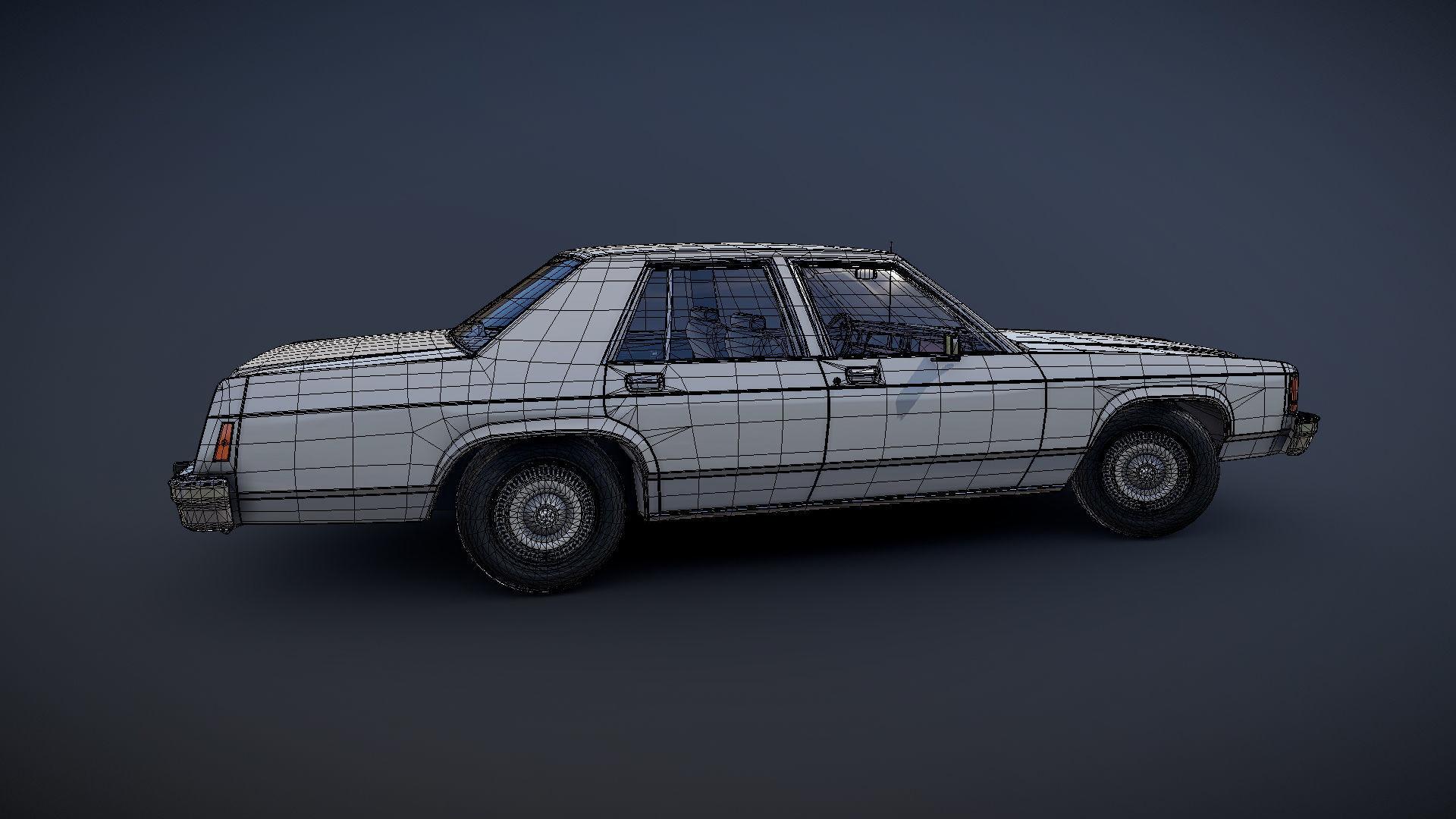 3D model 80s Sedan VR / AR / low-poly | CGTrader