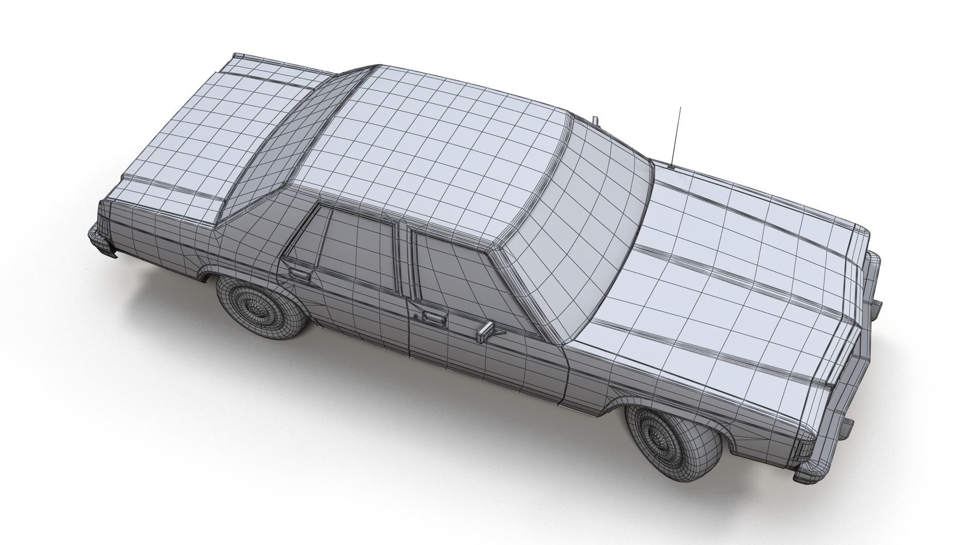 3D model 80s Sedan VR / AR / low-poly | CGTrader