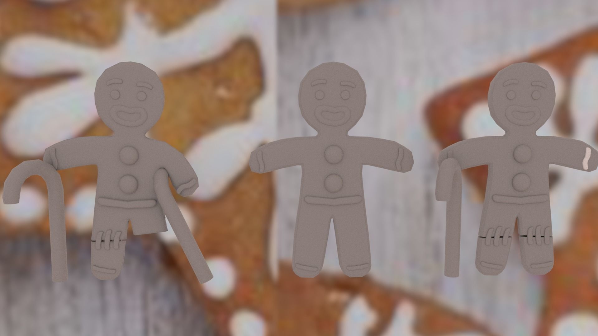 Christmas Gingerbread Man pack 3D model 3D printable | CGTrader