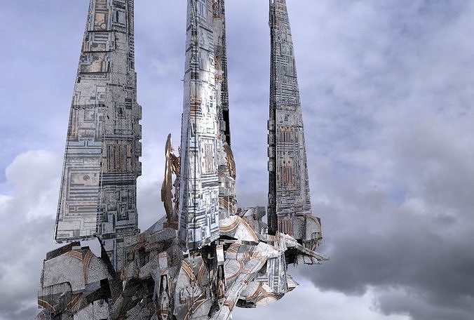 Cyberpunk Emperor Towers 3 3D model | CGTrader