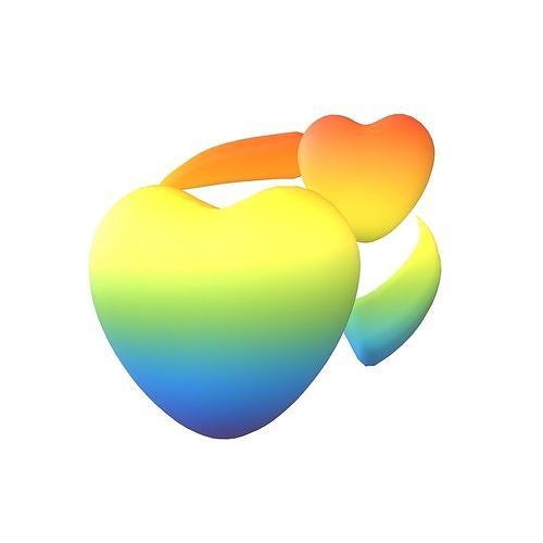 3D model Revolving Hearts v1 014 VR / AR / low-poly | CGTrader