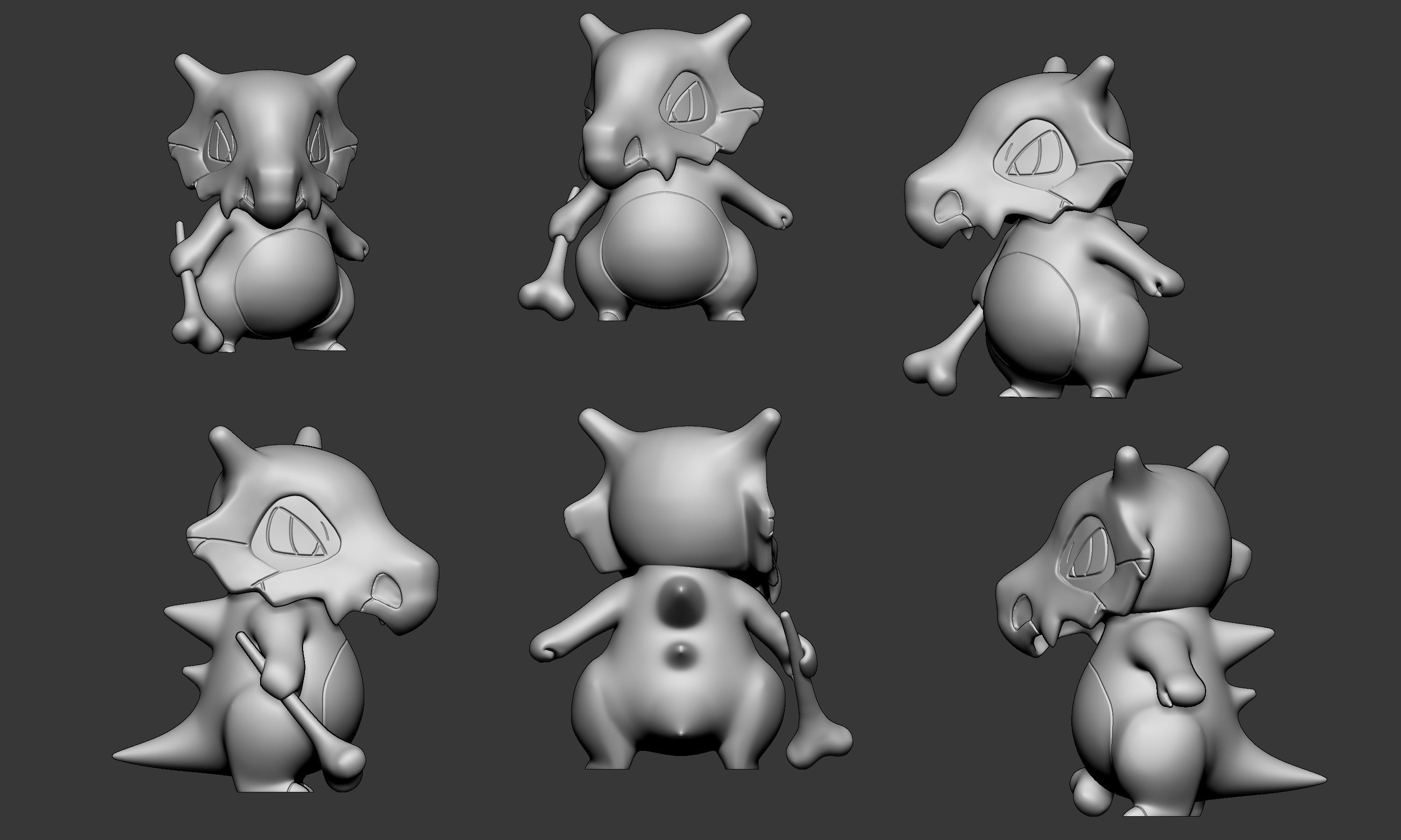 Pokemon - Cubone with 2 poses 3D model 3D printable | CGTrader