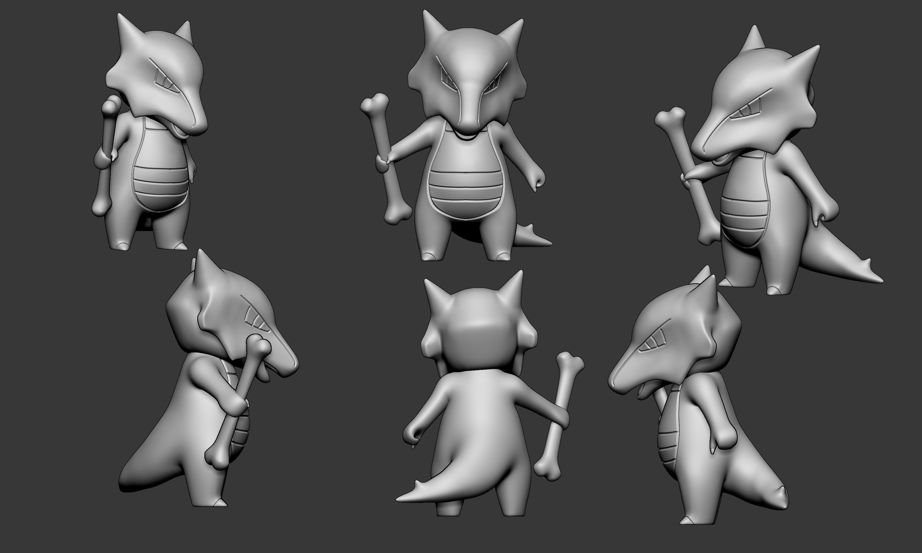 Pokemon - Marowak with 2 poses 3D model 3D printable | CGTrader