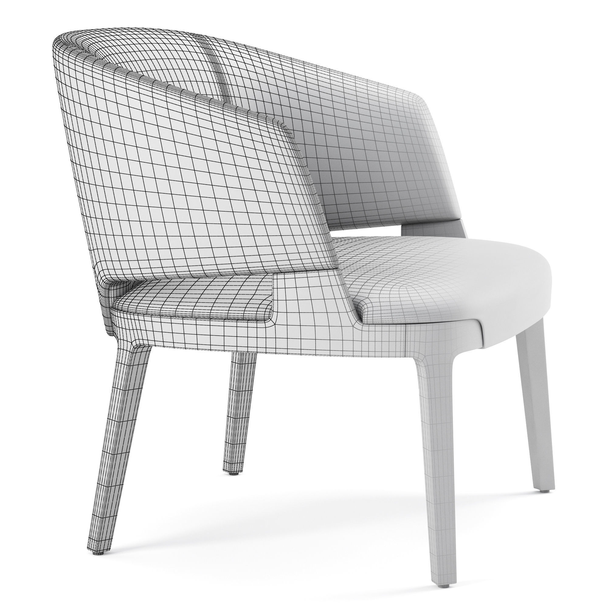Potocco Velis Leather Easy Armchair 3D model | CGTrader
