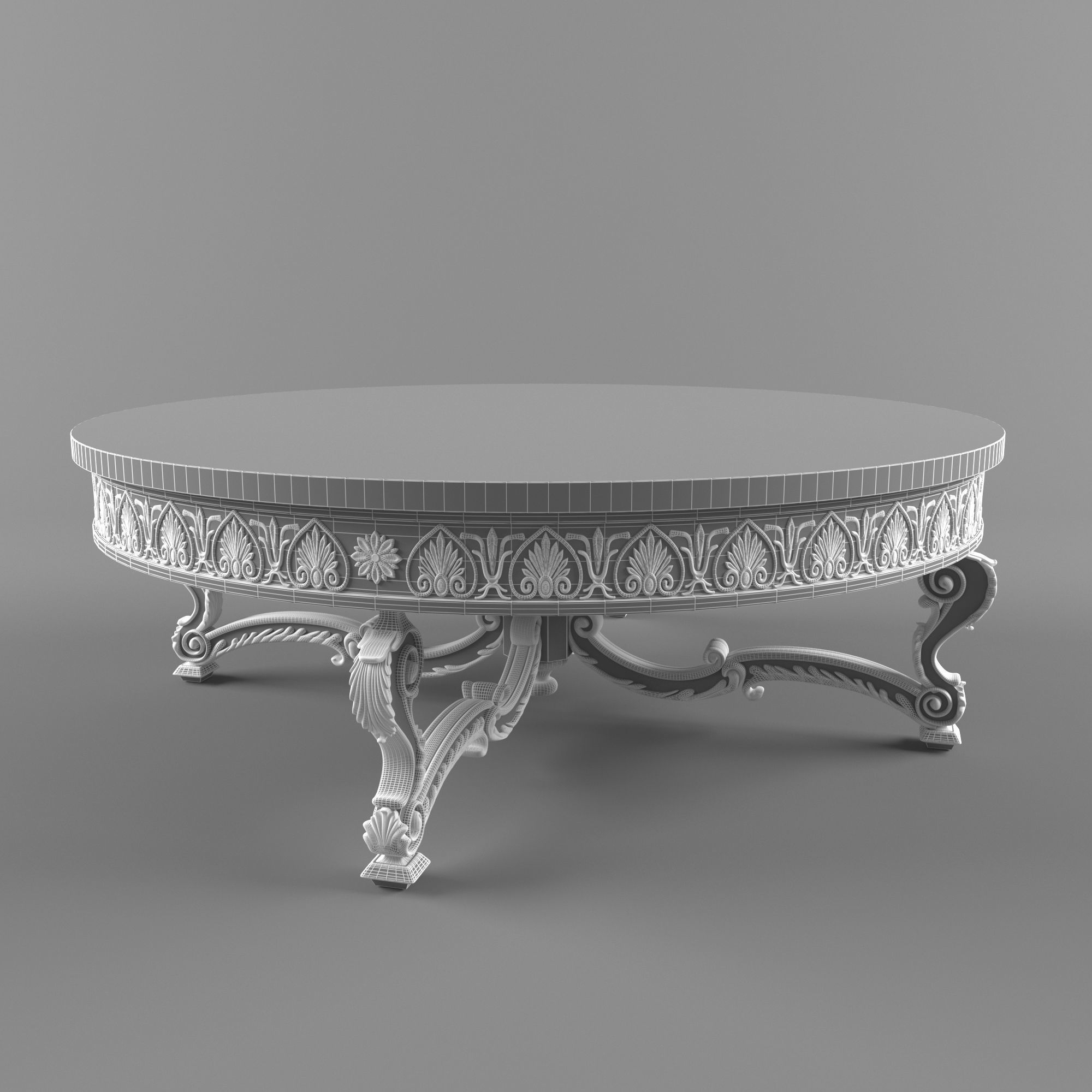 Classic round table 3D model | CGTrader