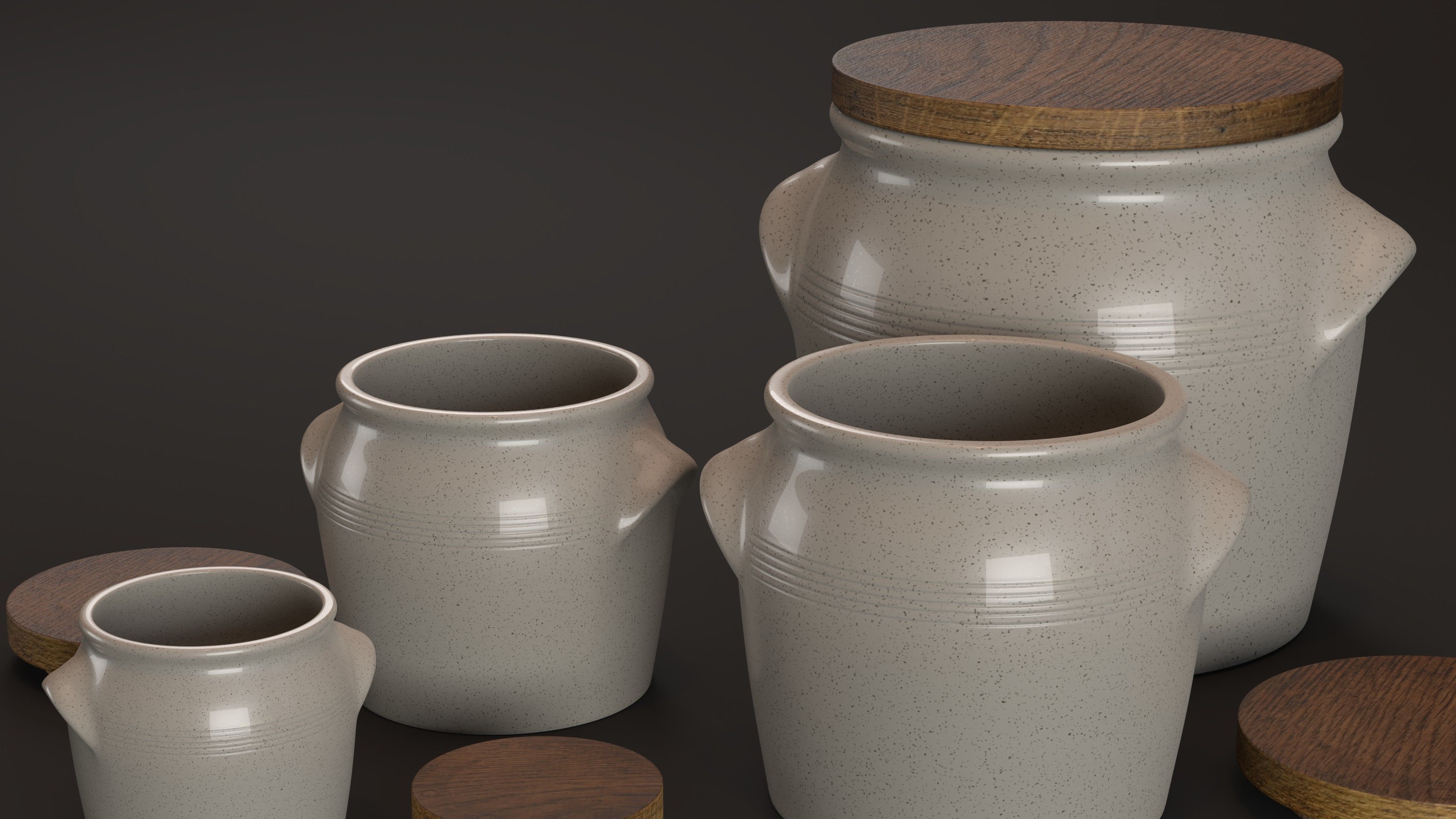3D model Set of Salt Pots VR / AR / low-poly | CGTrader