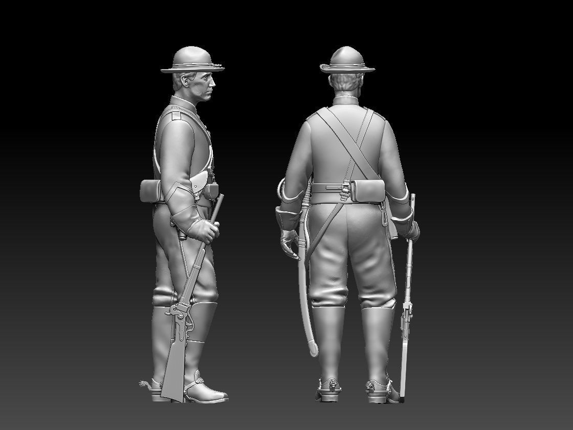 Soldier Confederate cavalry 3D model 3D printable | CGTrader