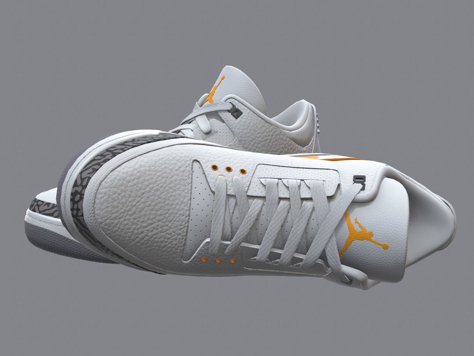 3d Model Air Jordan 3 Retro Sneakers Vr Ar Low Poly Cgtrader