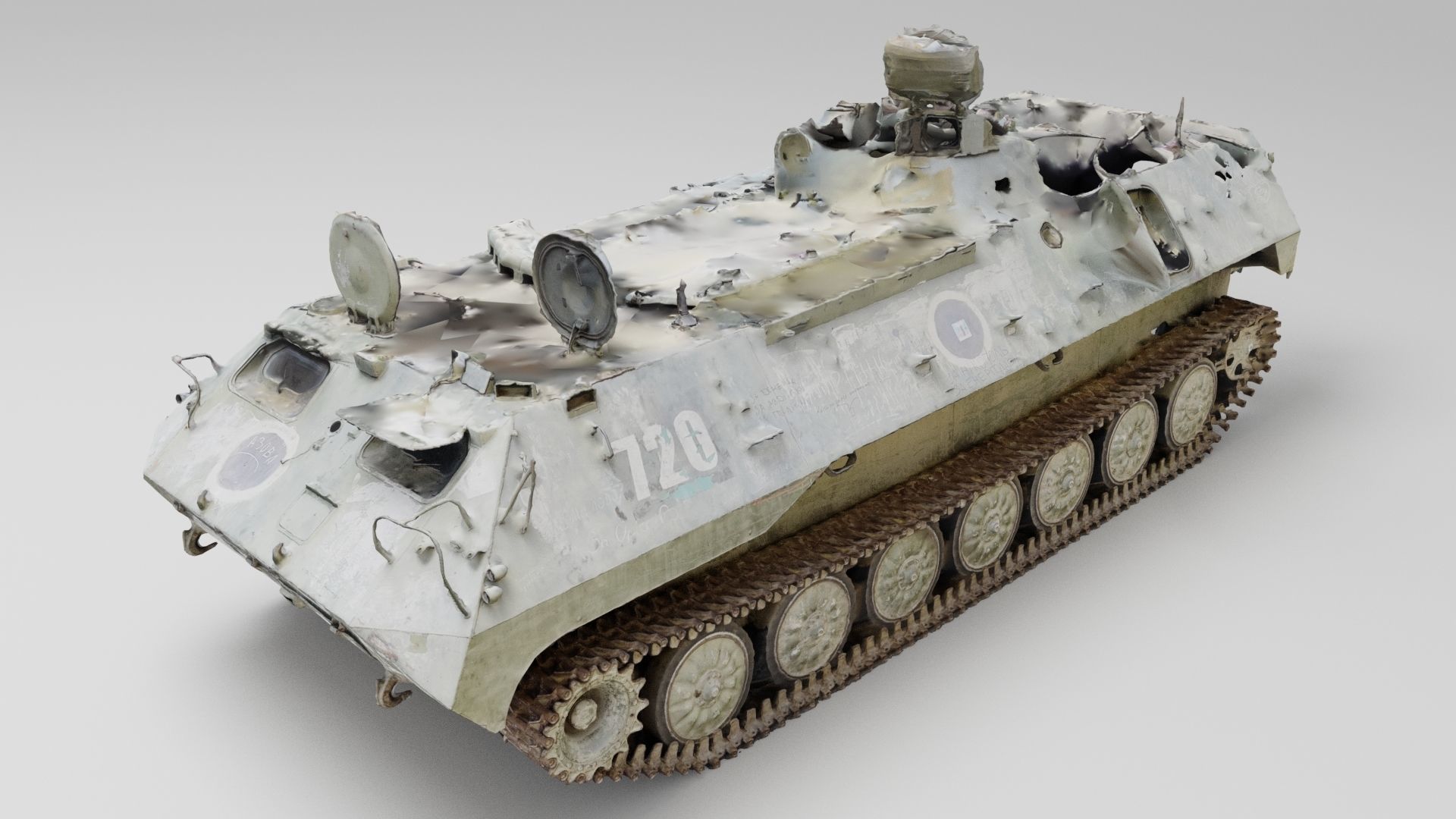 russian MT-LB literally destroyed by Ukrainian army 3D model | CGTrader