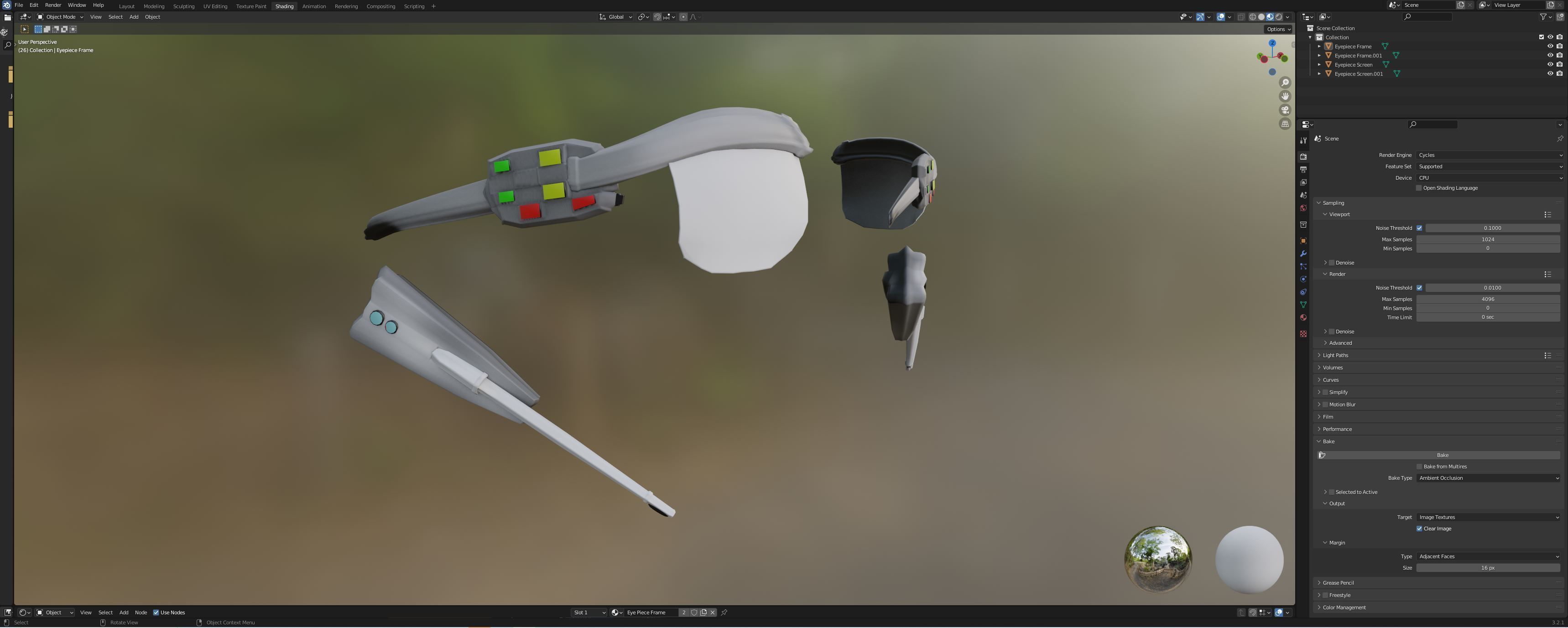 3D model Cyberpunk Ear and Eyepiece VR / AR / low-poly | CGTrader