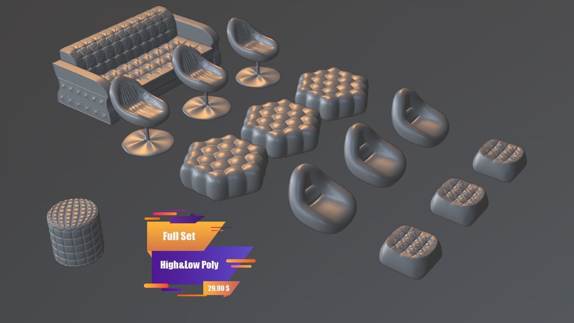 Seat Series 3D model | CGTrader