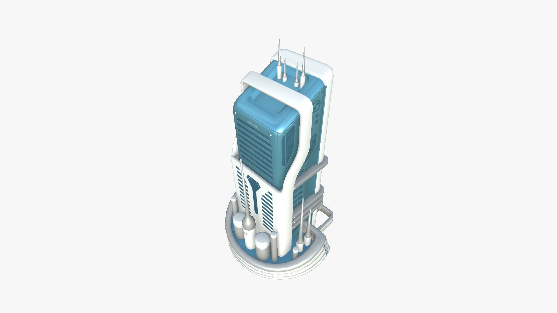 3D model SciFi Building A01 White Blue - Sci Fi Exterior Design VR / AR ...
