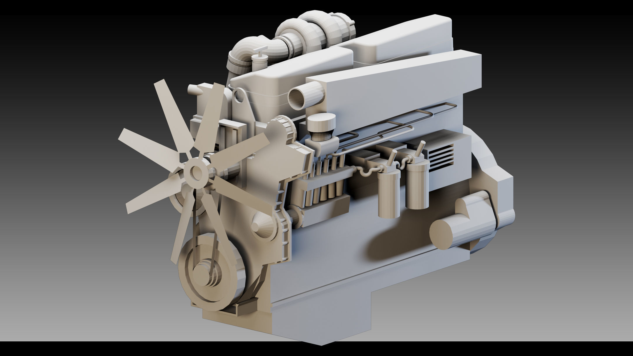 3D model 3 in one-14 Industrial Engines- High detail 3d models VR / AR ...