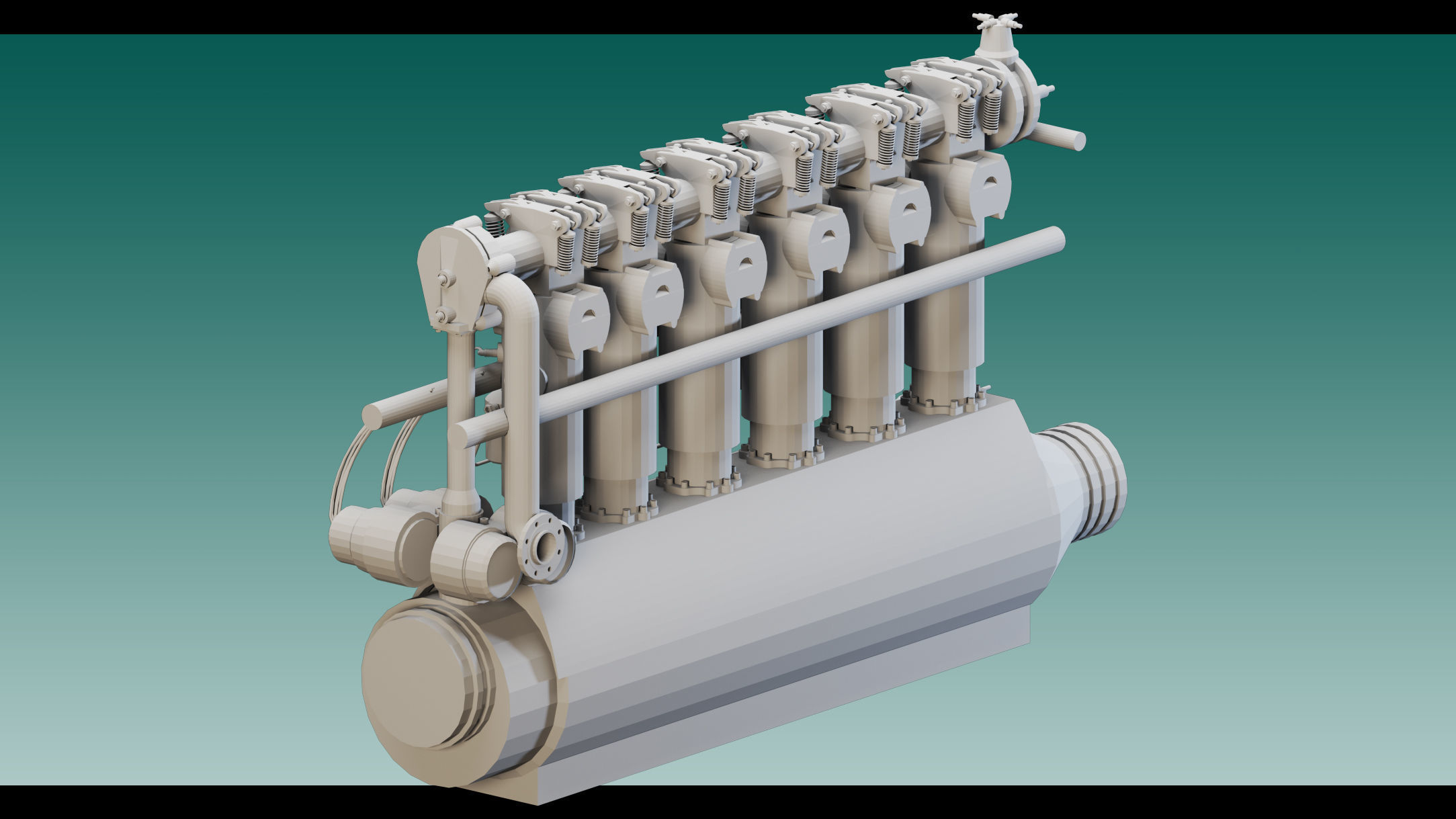 3D model 3 in one-14 Industrial Engines- High detail 3d models VR / AR ...