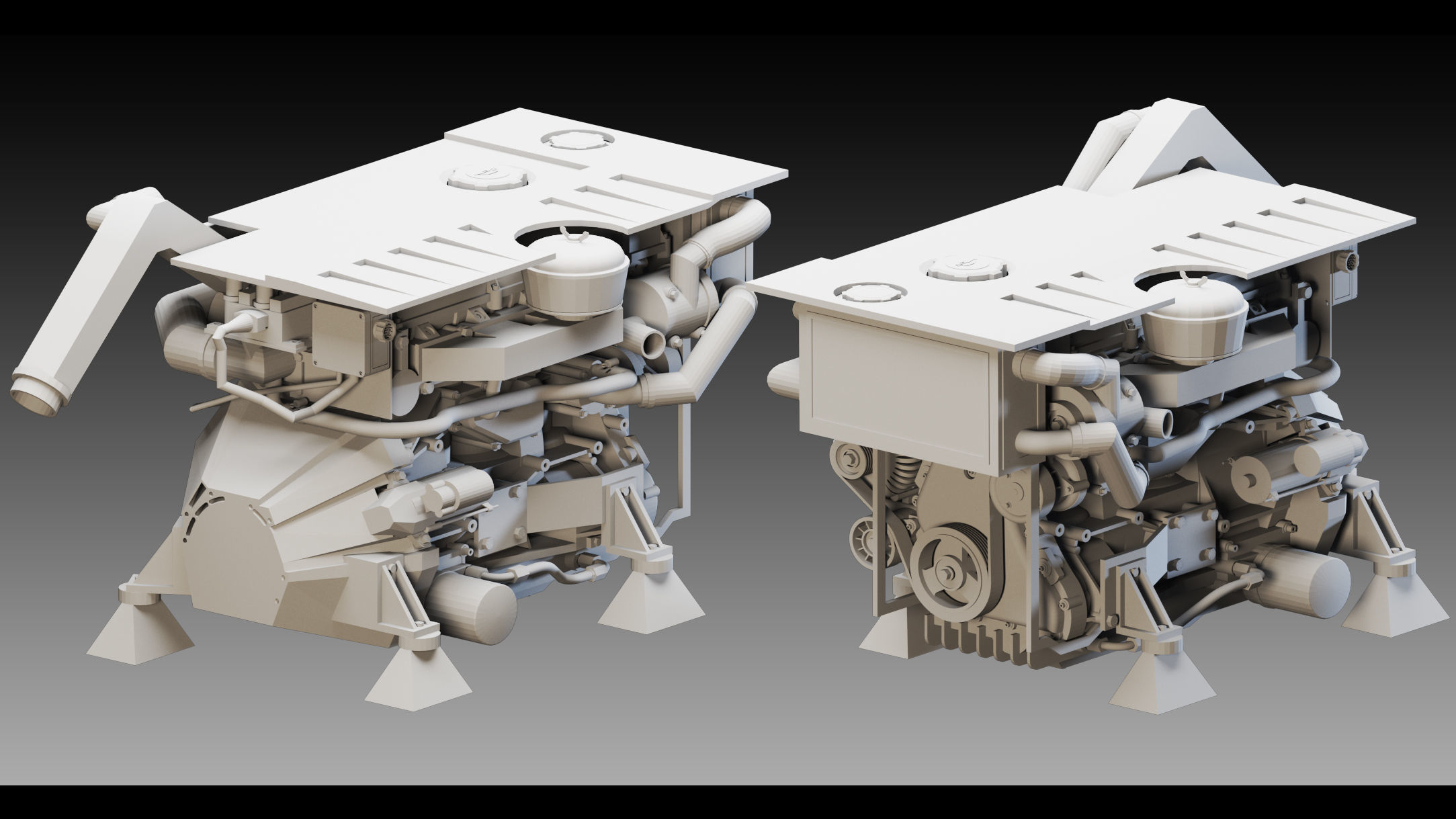 3D model 11 Industrial Engines- High detail 3d models VR / AR / low-poly | CGTrader