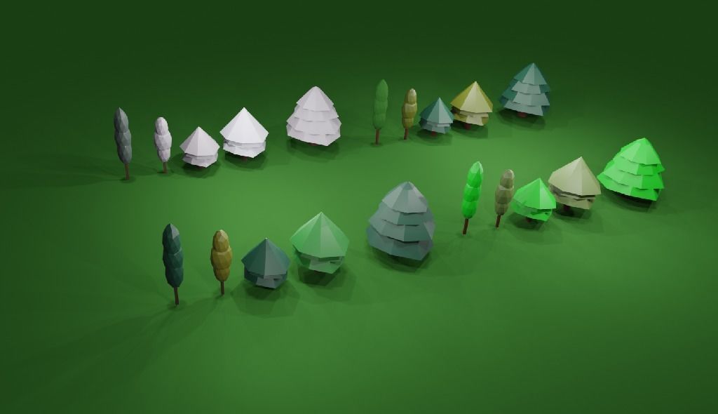 Low Poly Trees 3D 3D model | CGTrader