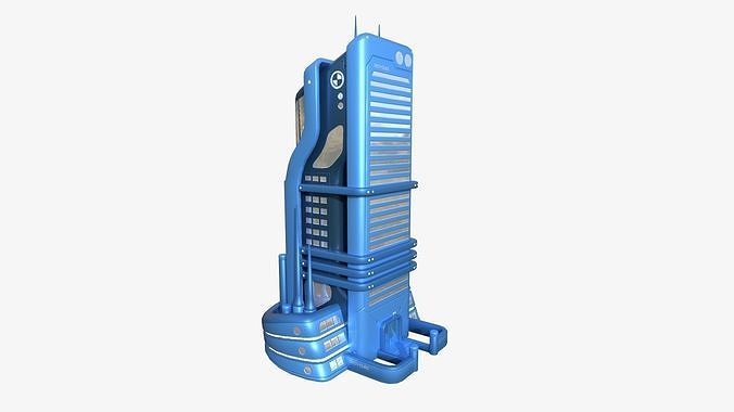 3D model SciFi Building A03 Blue - Sci Fi Exterior Design VR / AR / low ...