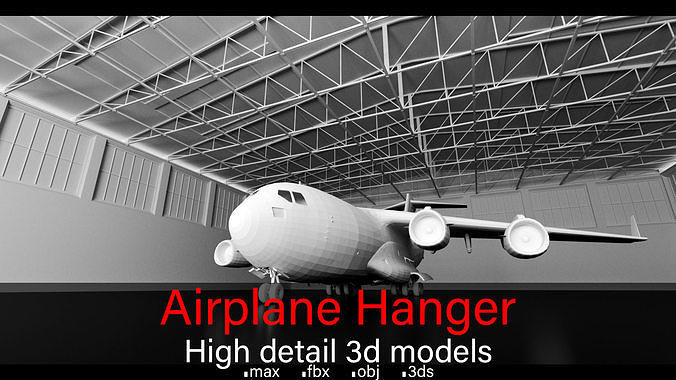 3D model Airplane Hanger- Airlplane object- Vol 01- High detail 3d ...