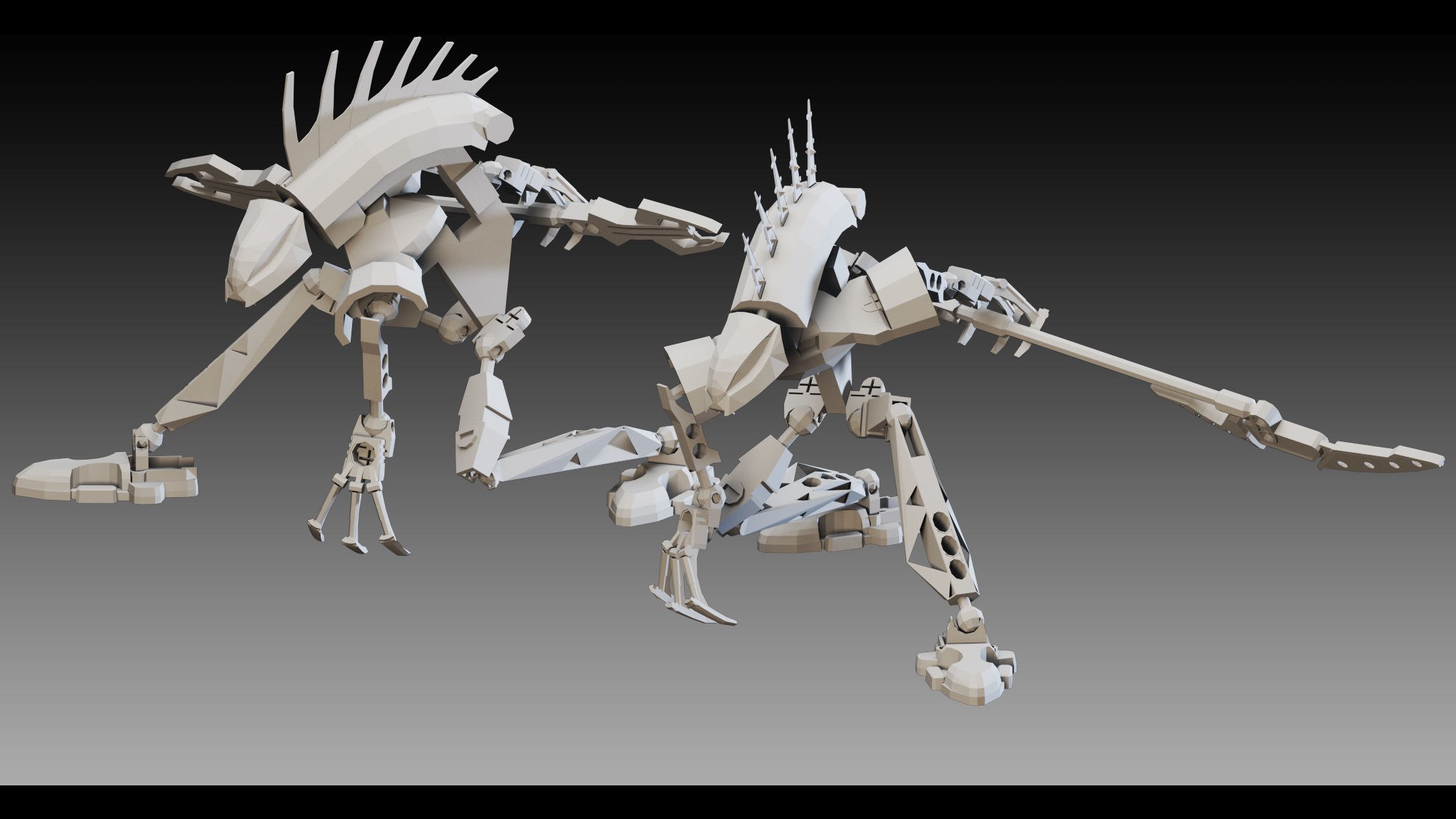 3D model 6 Creature Robots- High detail 3d models VR / AR / low-poly ...