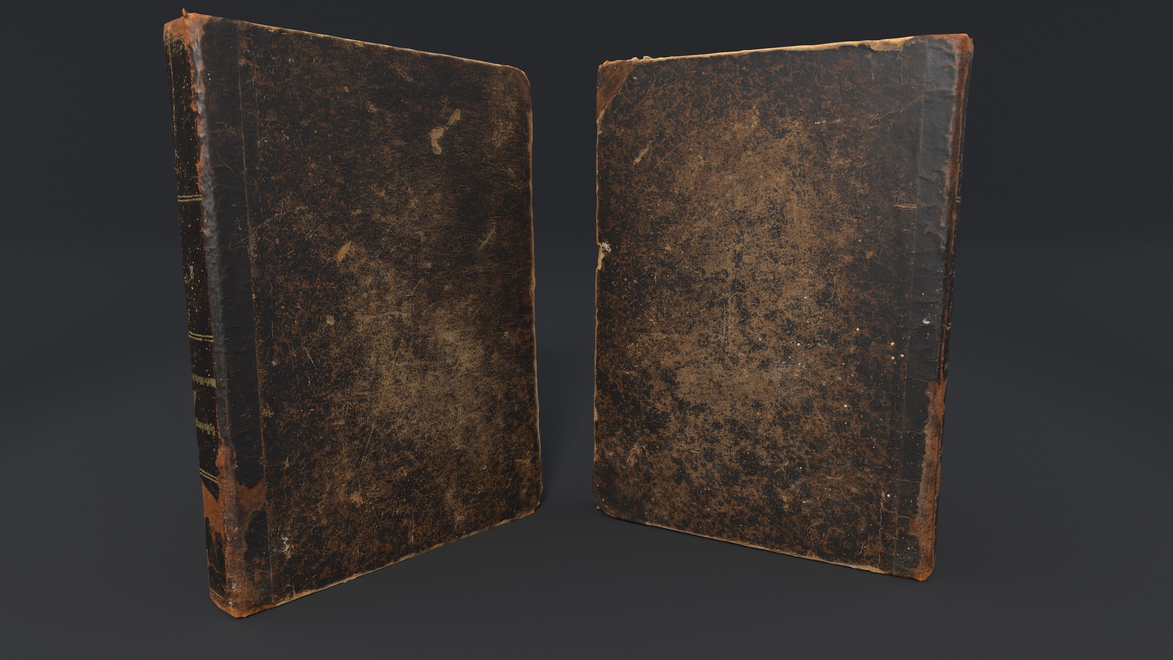 3D model Old Damaged Books set - PBR Game ready Low poly VR / AR / low ...
