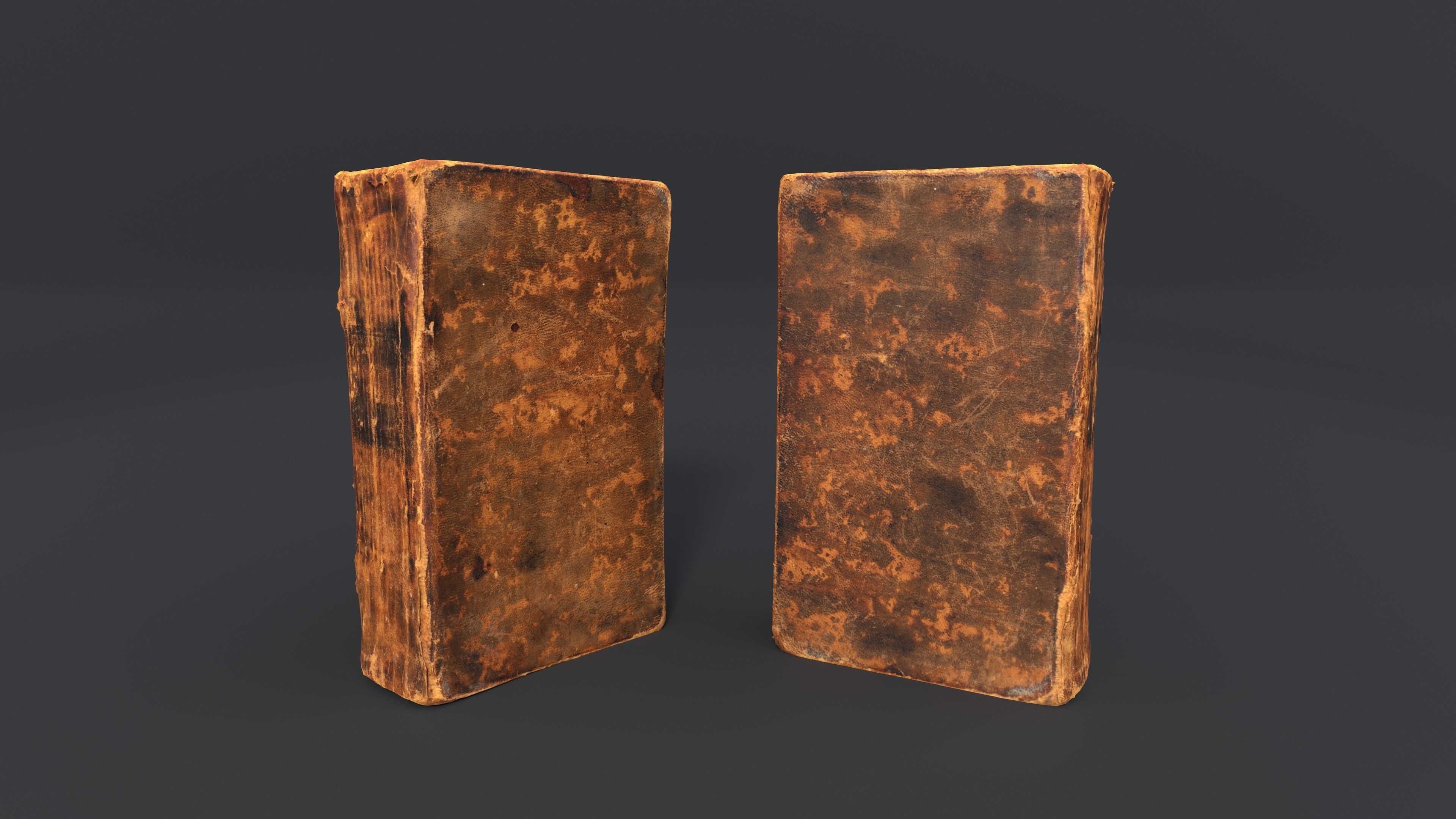 3D model Old Damaged Books set - PBR Game ready Low poly VR / AR / low ...