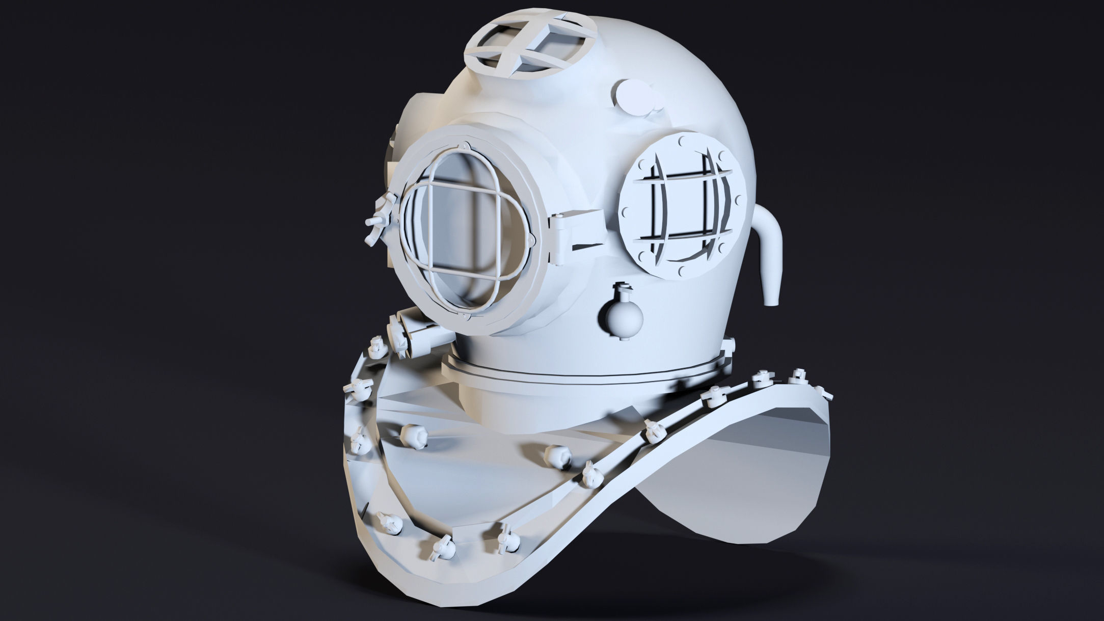 3D model 3 Old Diving Helmets- High detail 3d models VR / AR / low-poly ...