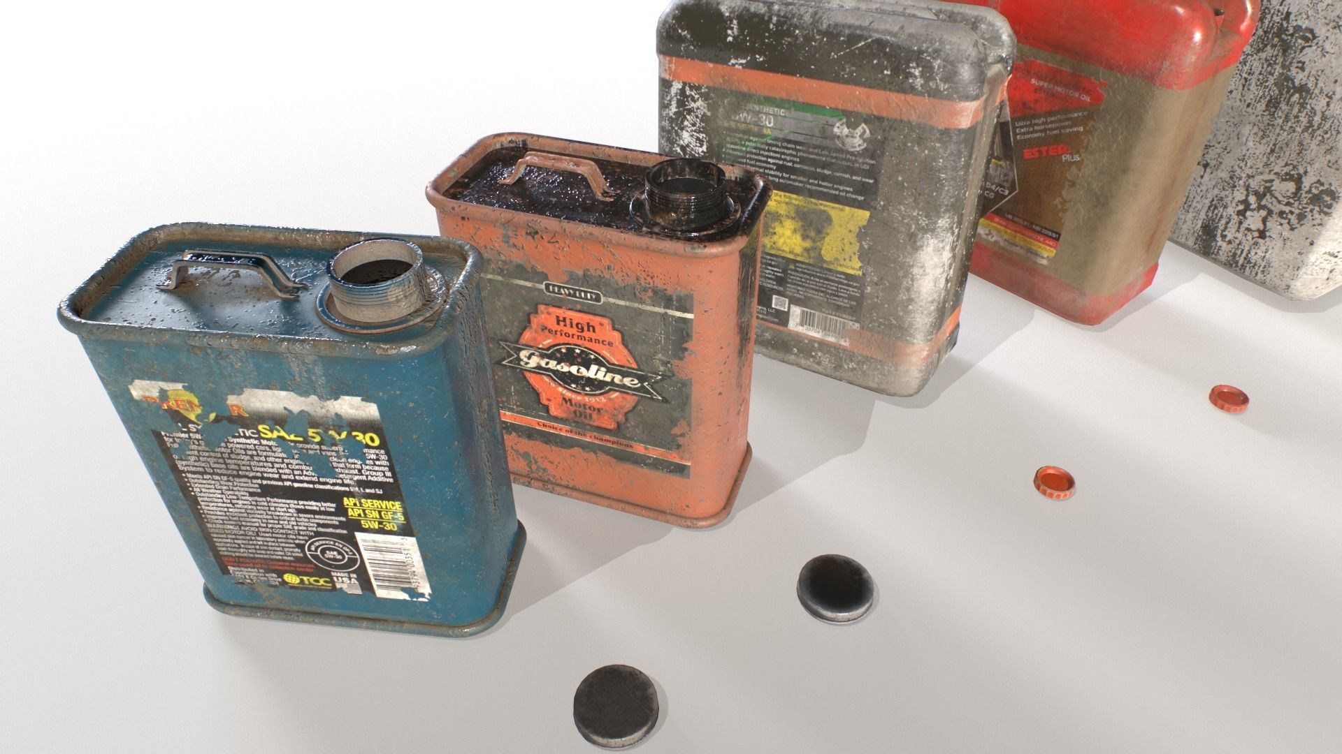 3D model Oil and water cans Junk VR / AR / low-poly | CGTrader