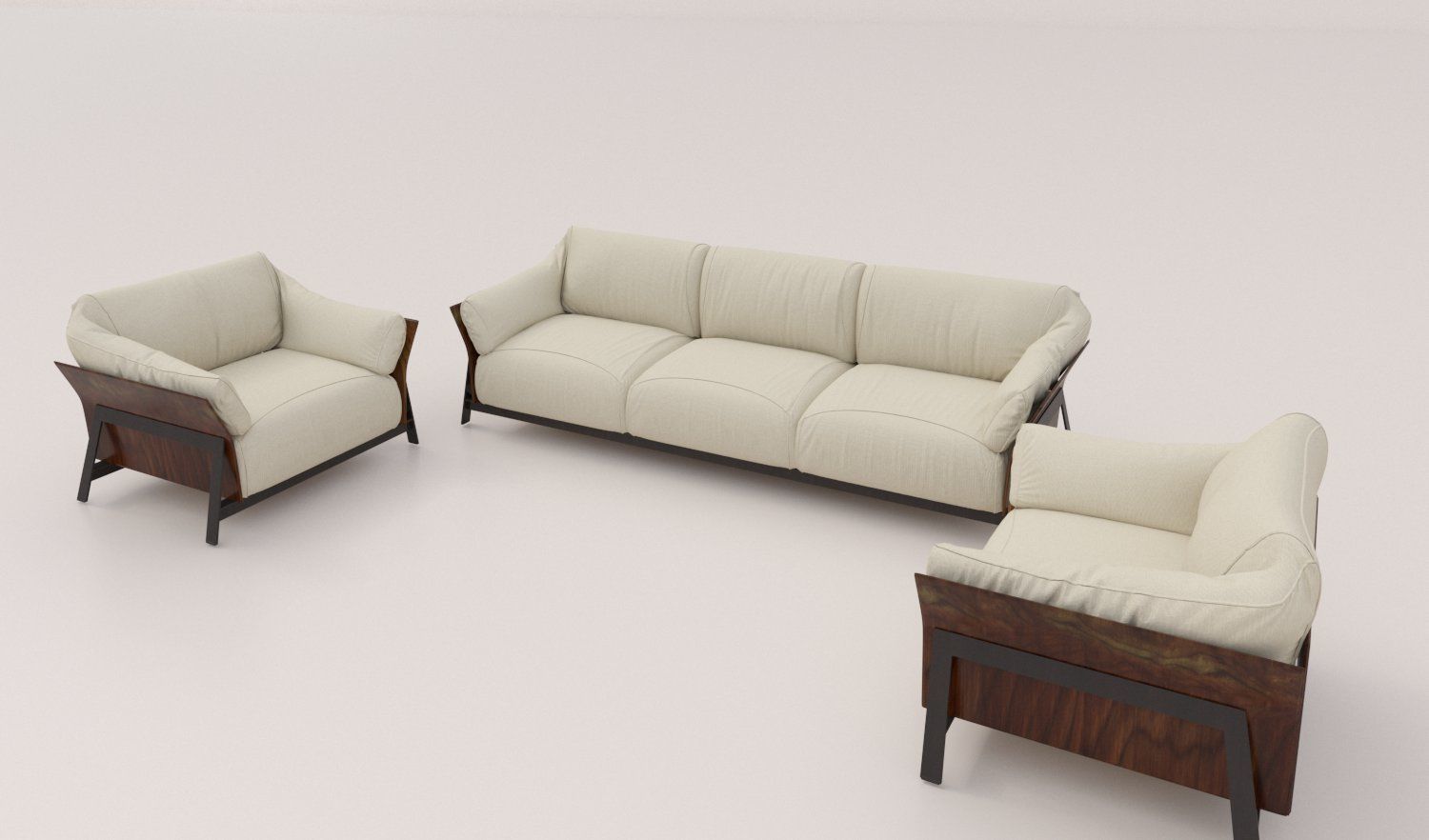 sofa set revit model 3D model | CGTrader