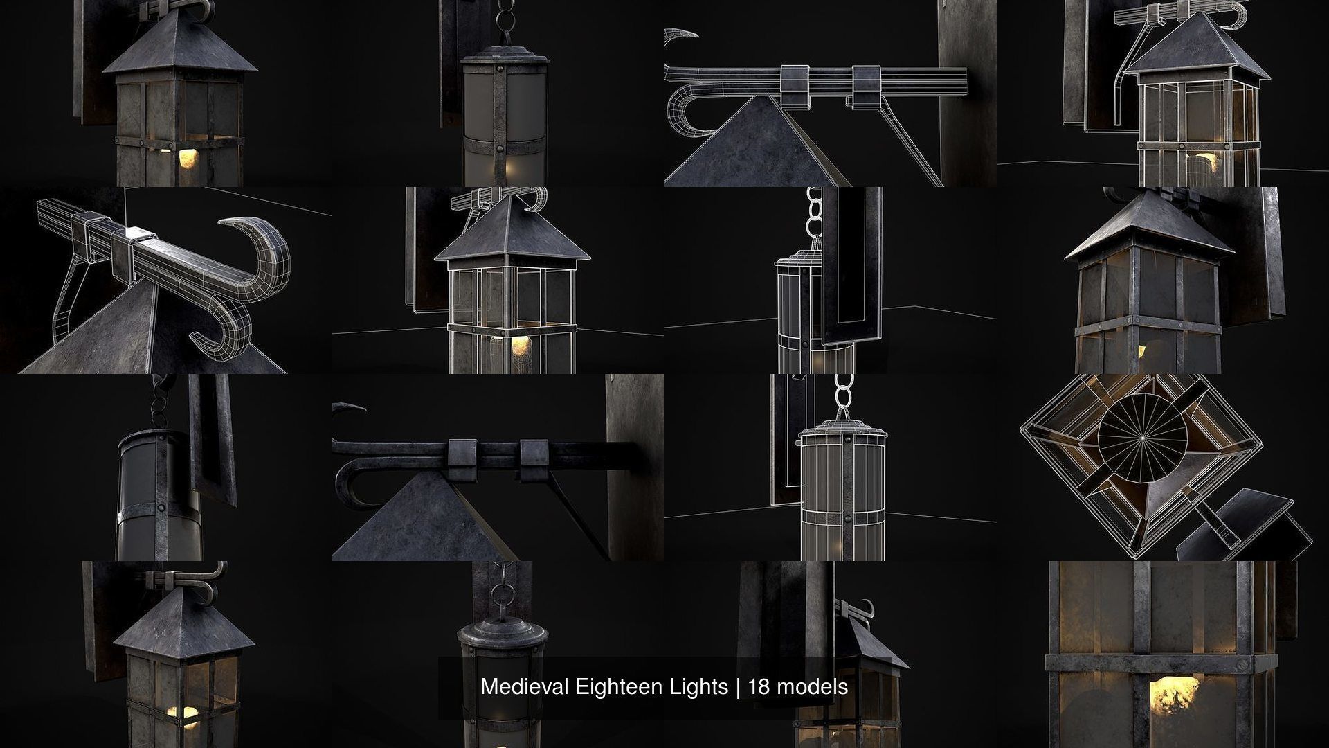 Medieval Eighteen Lights 3D Model Collection | CGTrader