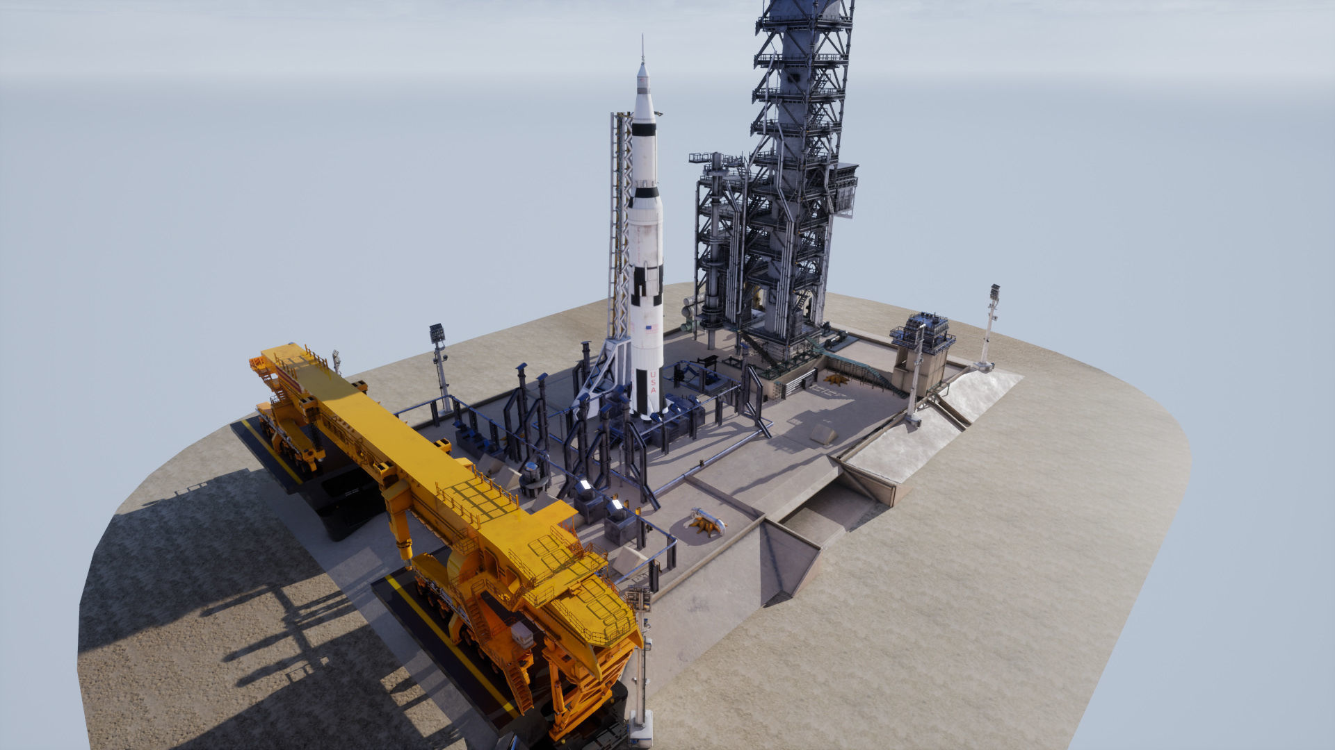 3D model US Rocket Launch Modular Environment VR / AR / low-poly | CGTrader