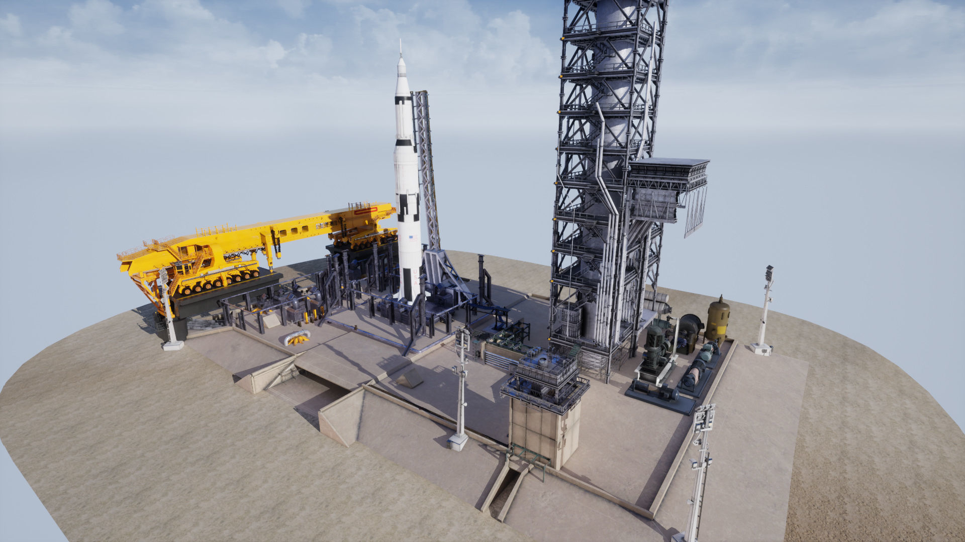 3D model US Rocket Launch Modular Environment VR / AR / low-poly | CGTrader