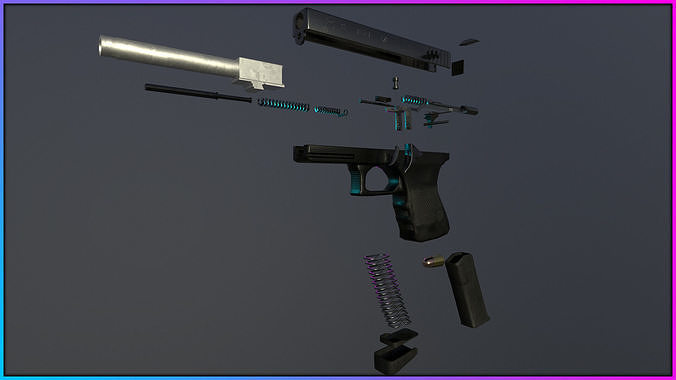 Glock 19 - modular game ready weapon 3D model | CGTrader