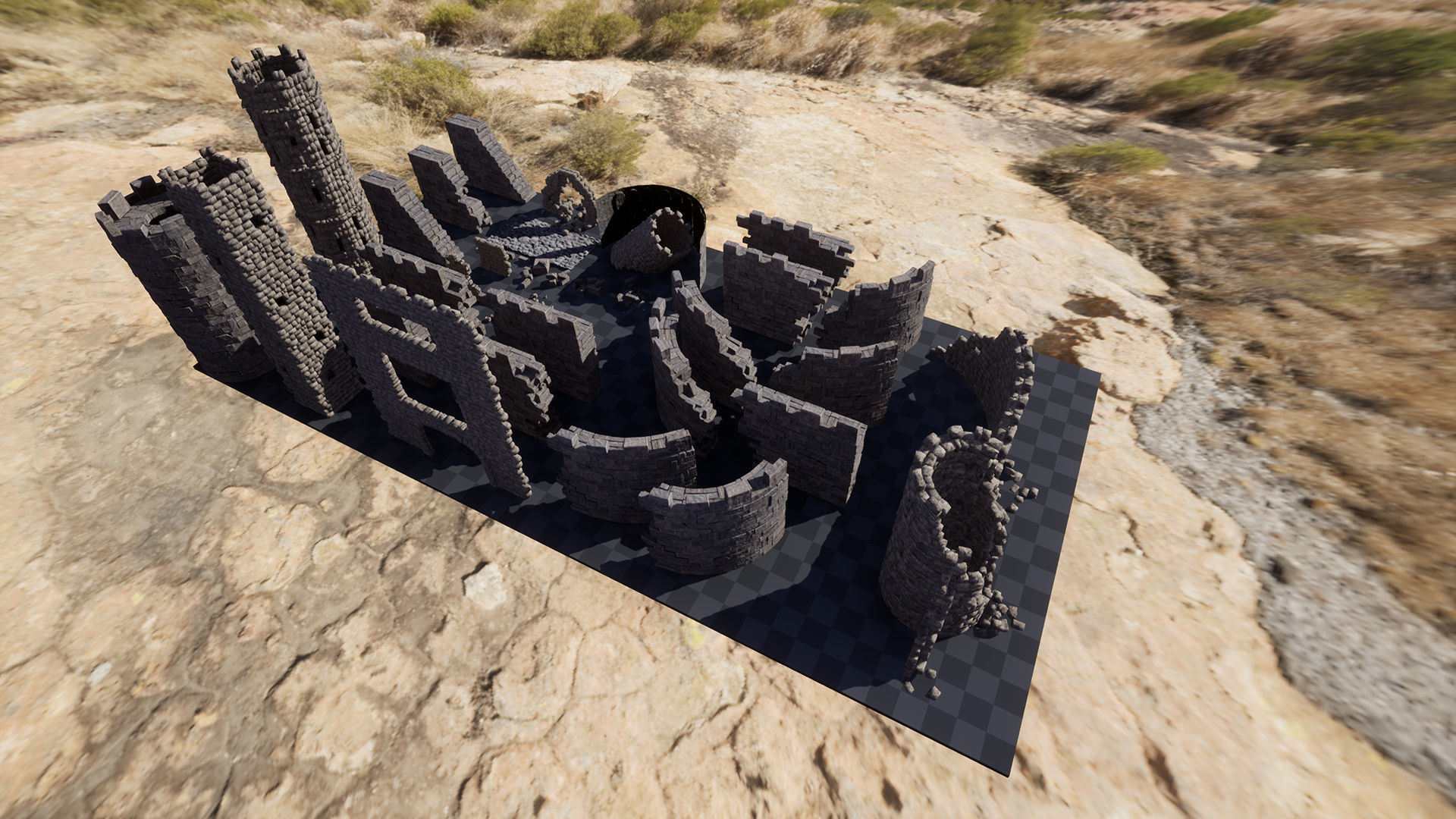 3D model Ultimate Medieval Castle Walls And Towers 40 Assets VR / AR ...