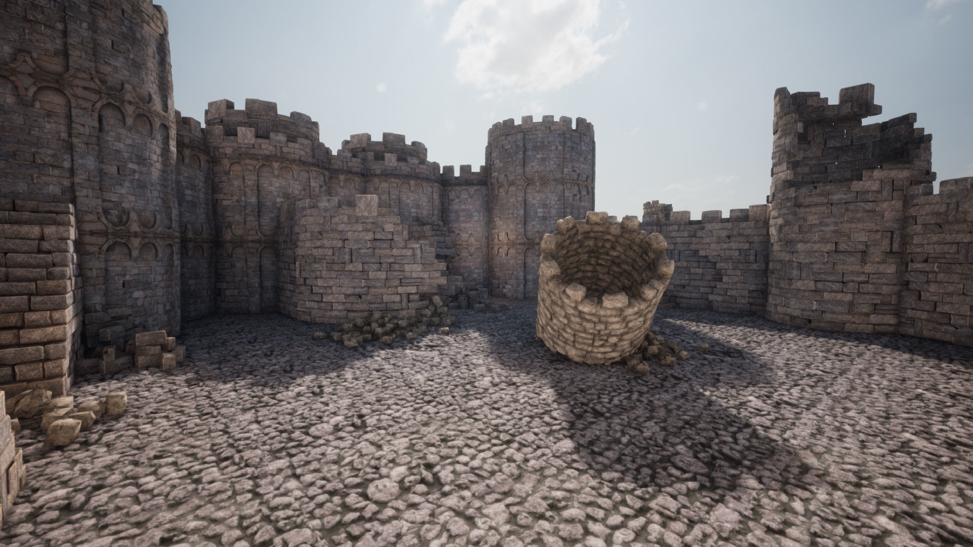 3D model Ultimate Medieval Castle Walls And Towers 40 Assets VR / AR ...