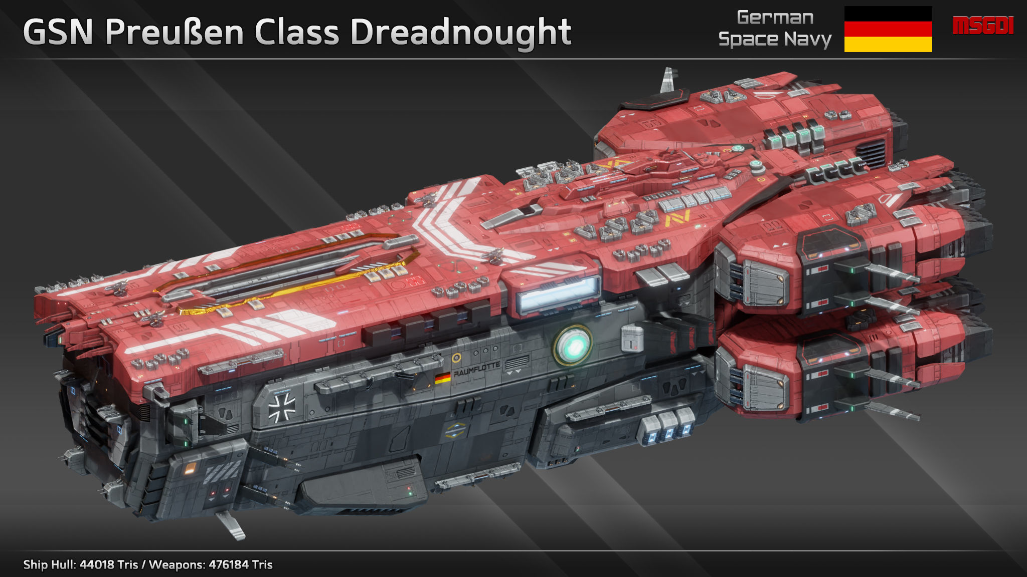 3D model GSN Preussen Class Dreadnought VR / AR / low-poly | CGTrader