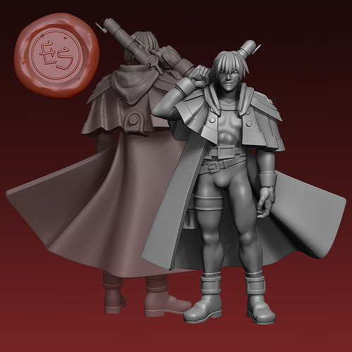 Gene Starwind - Outlaw Star - 32mm Miniature 3D model 3D printable ...