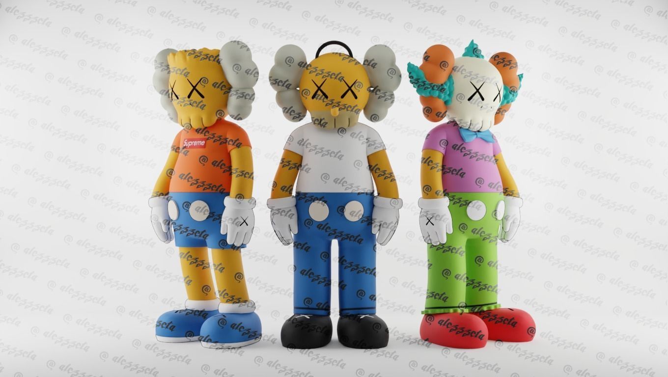 Kaws Bart Simpson x Homer Simpson x Krusty the Clown for Print 3D model ...