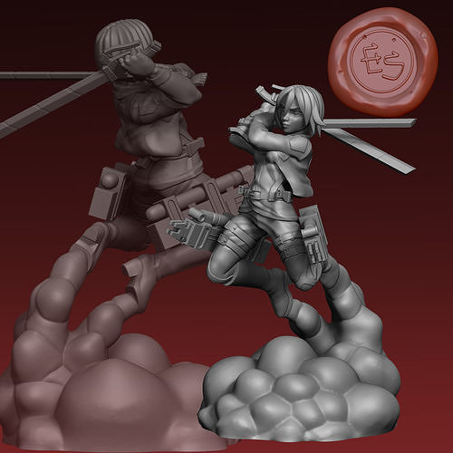 Mikasa Ackerman - Attack on Titan - 32mm Miniature 3D model 3D printable | CGTrader
