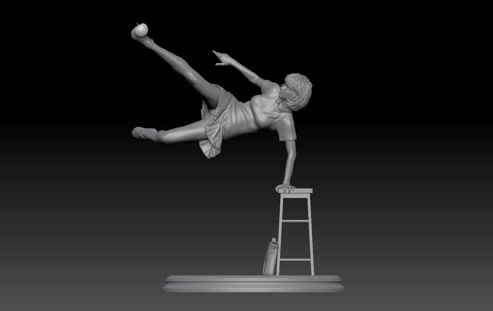 HIGH KICK GIRL JAPAN 2 3D model 3D printable | CGTrader