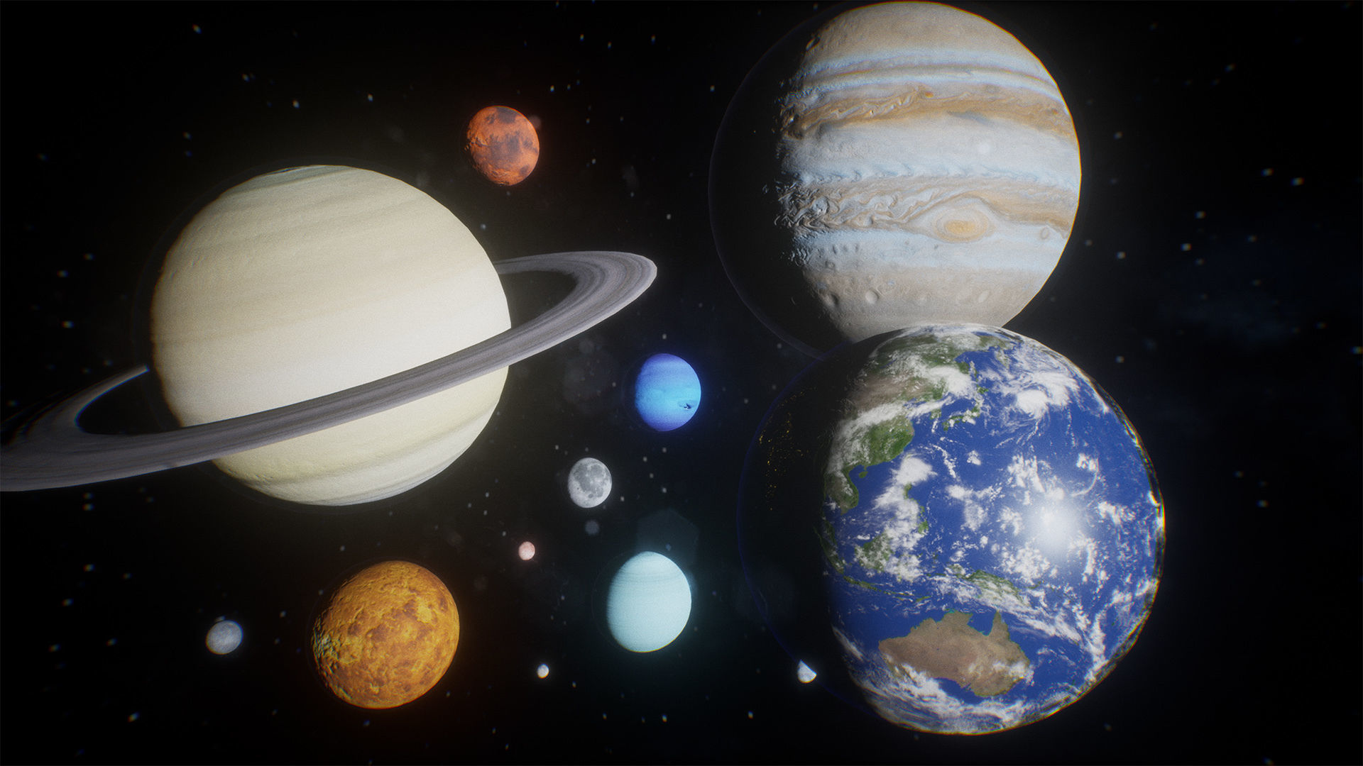 3D model Solar System Planets 15 Assets VR / AR / low-poly | CGTrader