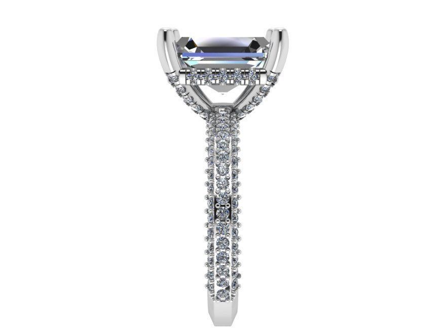 Big square diamond ring 2294 3D print model 3D model 3D printable | CGTrader