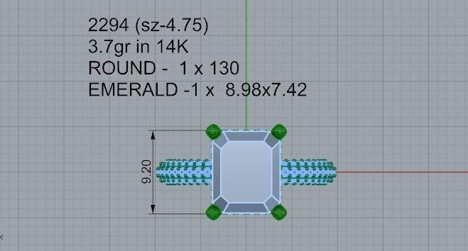 Big square diamond ring 2294 3D print model 3D model 3D printable | CGTrader
