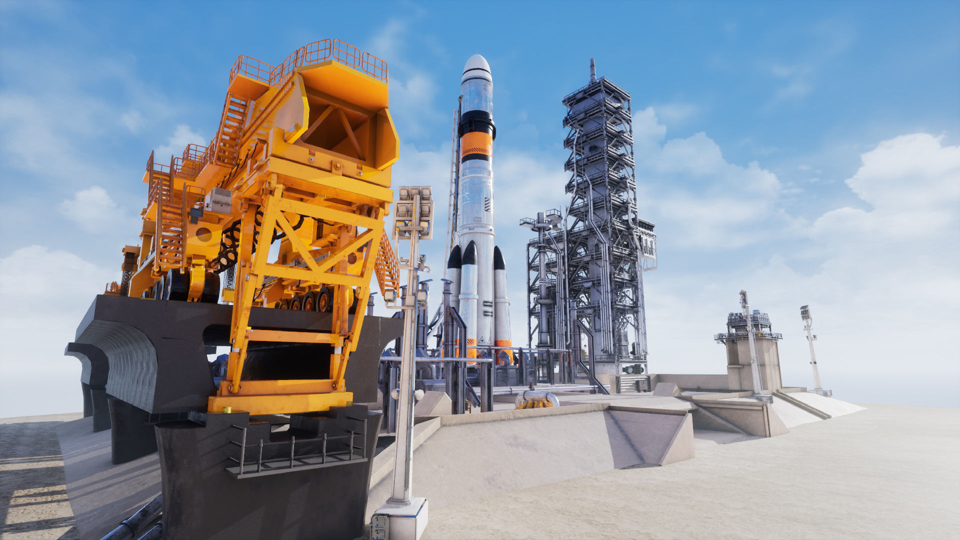 3D model Russian Rocket Launch Modular Environment VR / AR / low-poly ...